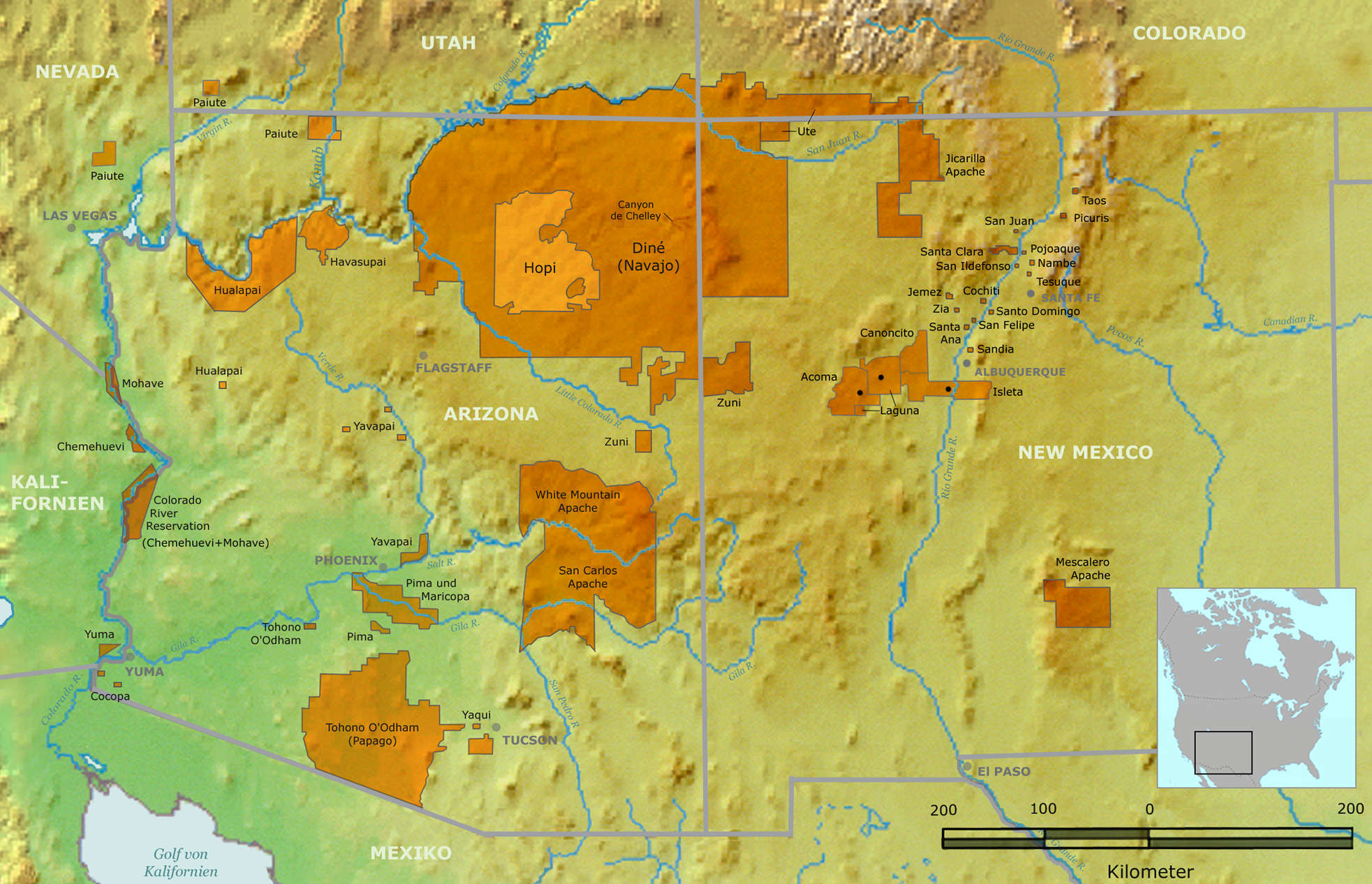 Pueblo Indians Map